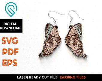 Butterfly Wing Earring SVG Cut File - Etsy