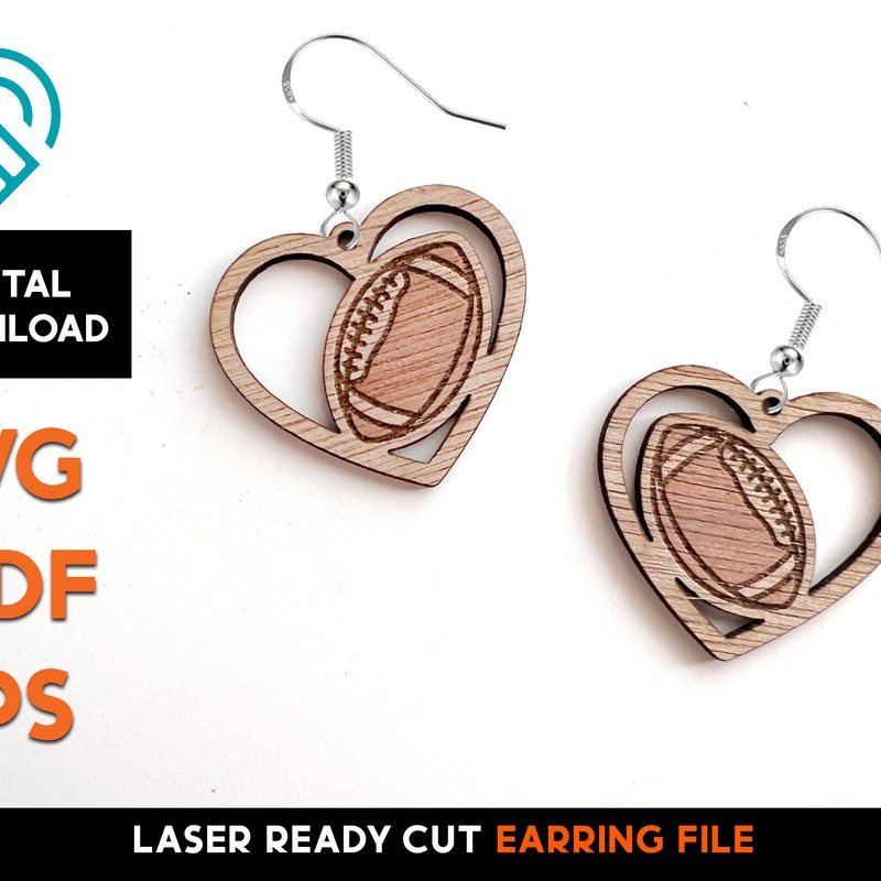 Football Earring Template - Etsy