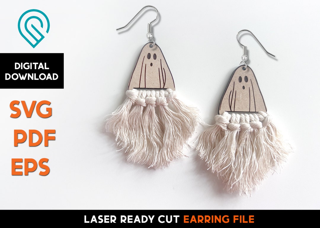 Ghost Macrame Earring Set - Laser Cut SVG File - Glowforge Ready ...