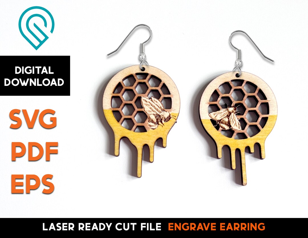 Bee Hive Earring Set - Laser Cut SVG File - Glowforge Ready - Jewelry ...