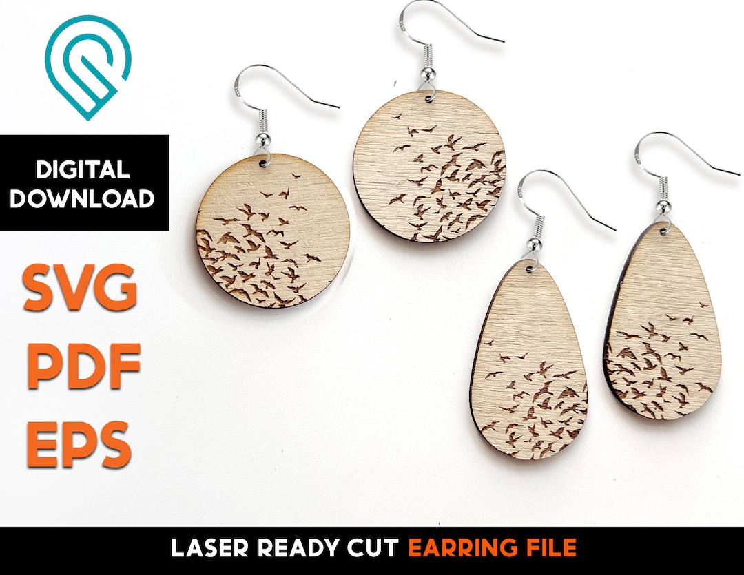 Flocking Birds Earring Set - Laser Cut SVG File - Glowforge Ready ...
