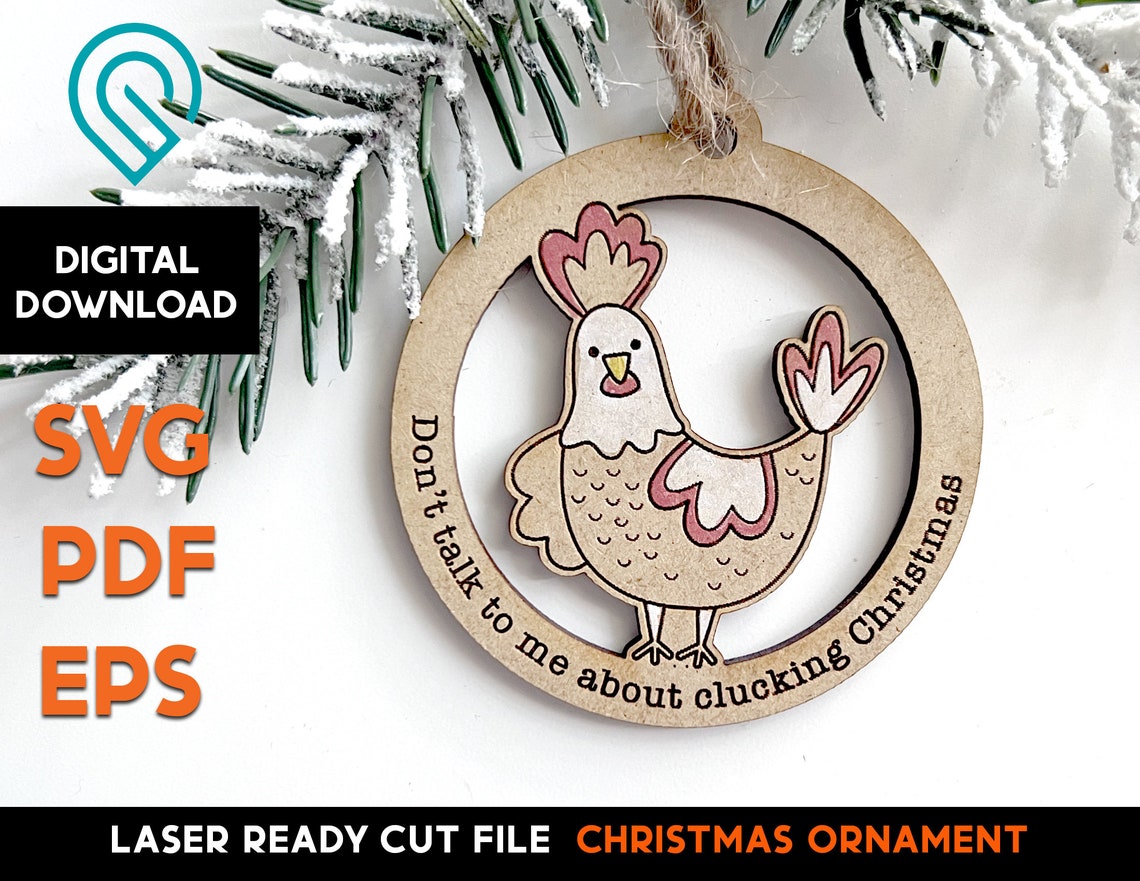 Chicken Farm Clucking Christmas Farmhouse Ornament 1 Laser - Etsy