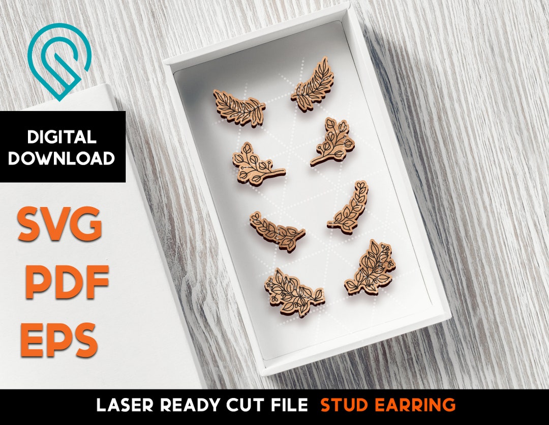 Leaf Crawler Earring Set - Laser Cut SVG File - Glowforge Ready ...