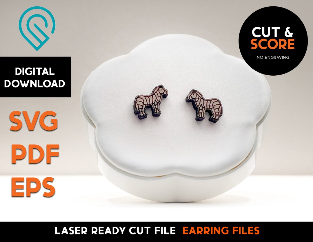 Zebra - Stud Earring - Laser Cut SVG File - Glowforge Ready and Tested ...
