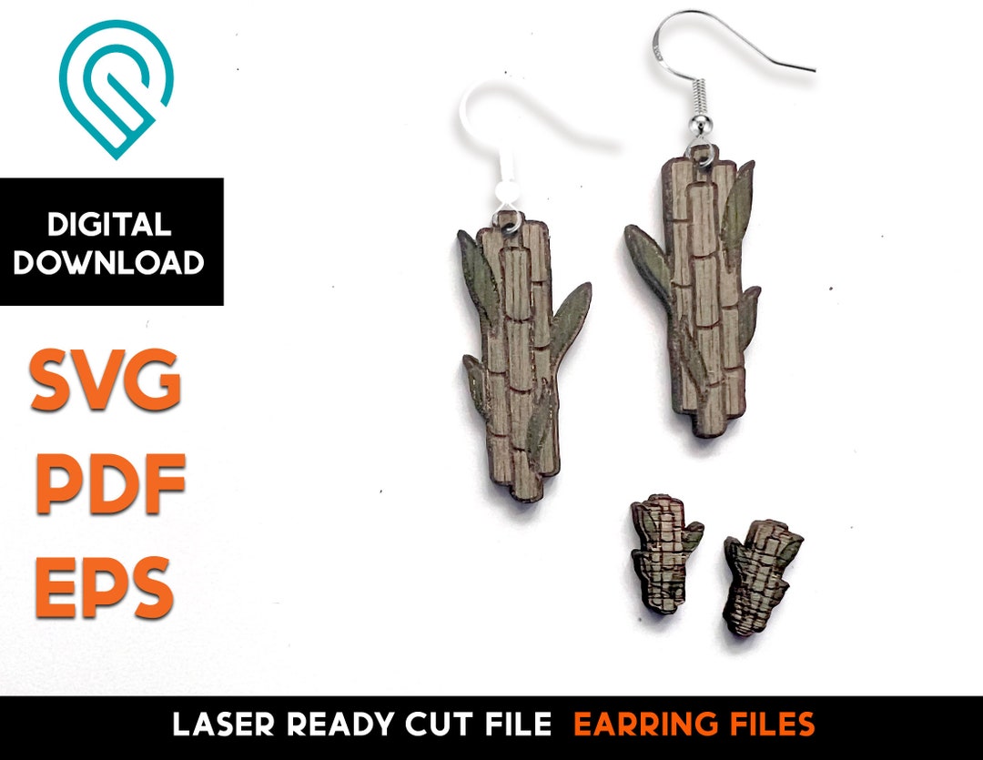 Bamboo Earring Set - Laser Cut SVG File - Glowforge Ready - Jewelry ...