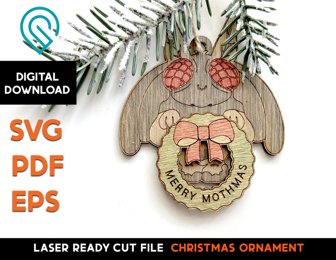 Mothman Christmas Ornament Laser Cut File: Cryptid Monster SVG, PDF ...