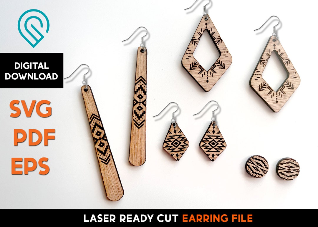 Tribal Earring Set 1 - Laser Cut SVG File - Glowforge Ready - Jewelry ...