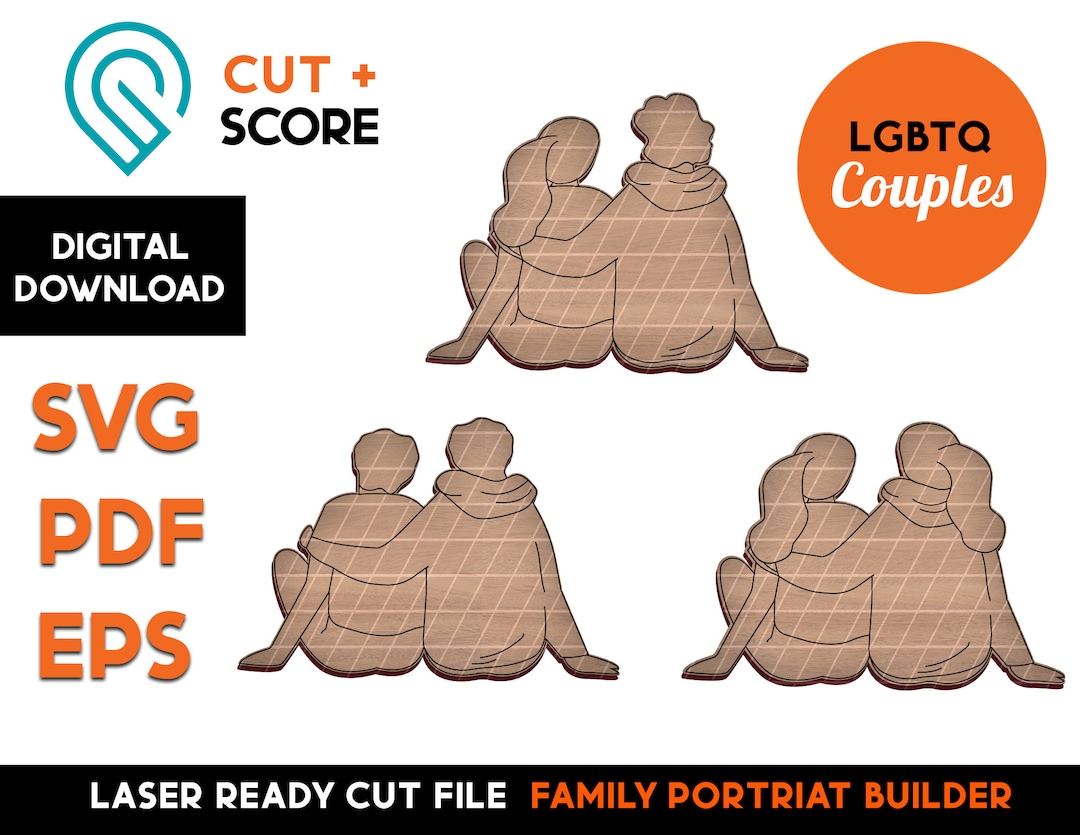 LGBTQ Family Portrait Builder: Laser Cut SVG File (digital Download) - Etsy
