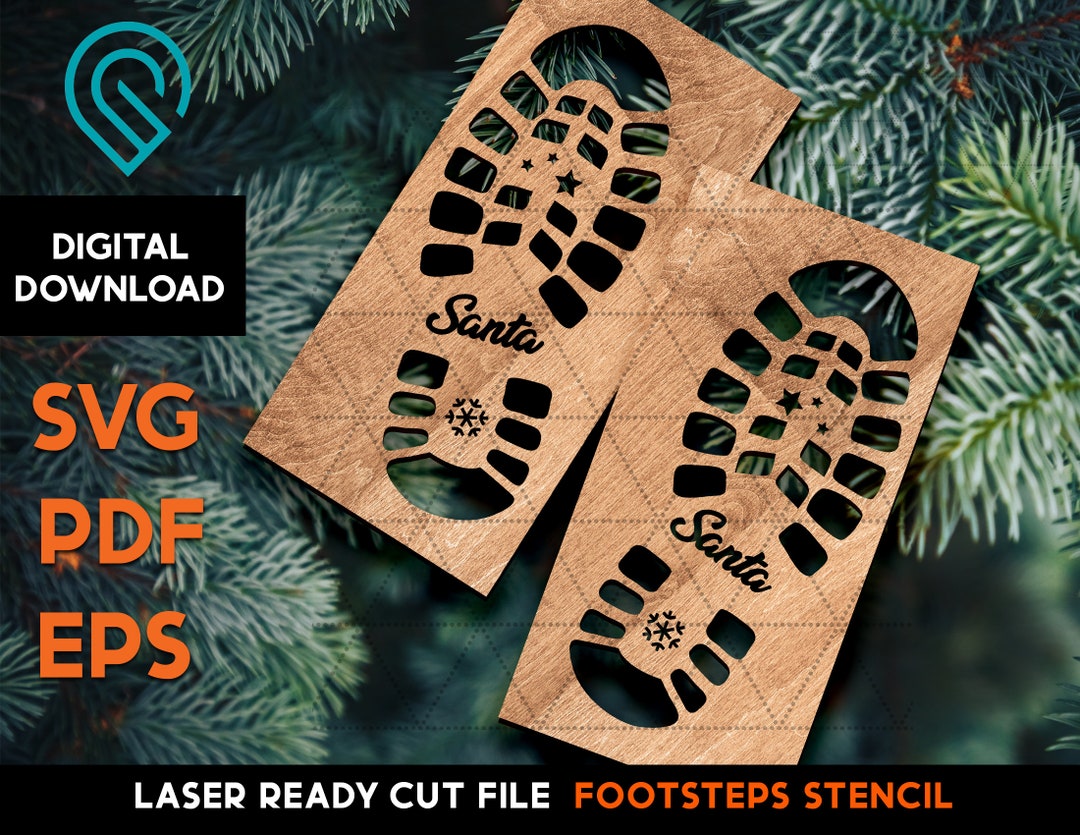 Santa Boot Stencil - Laser SVG Cut File – Glowforge Ready - Circuit ...