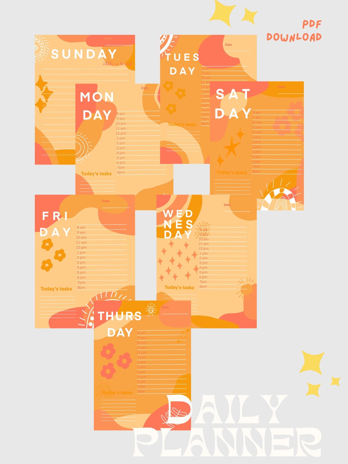 Pink Daily Planner Pages - Etsy