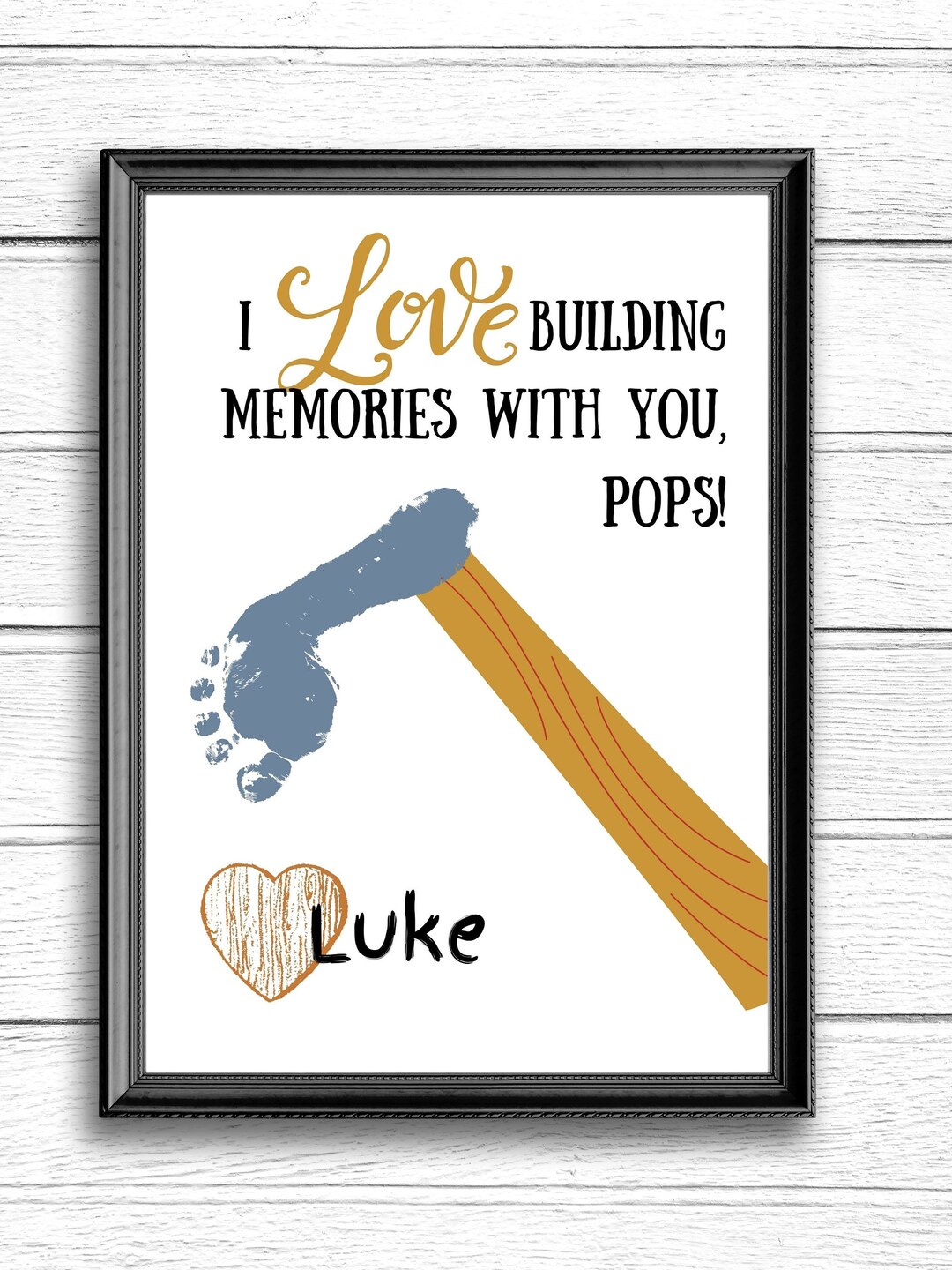 PRINTABLE: Father's Day Card, Father's Day Gift, Keepsake, Footprint ...