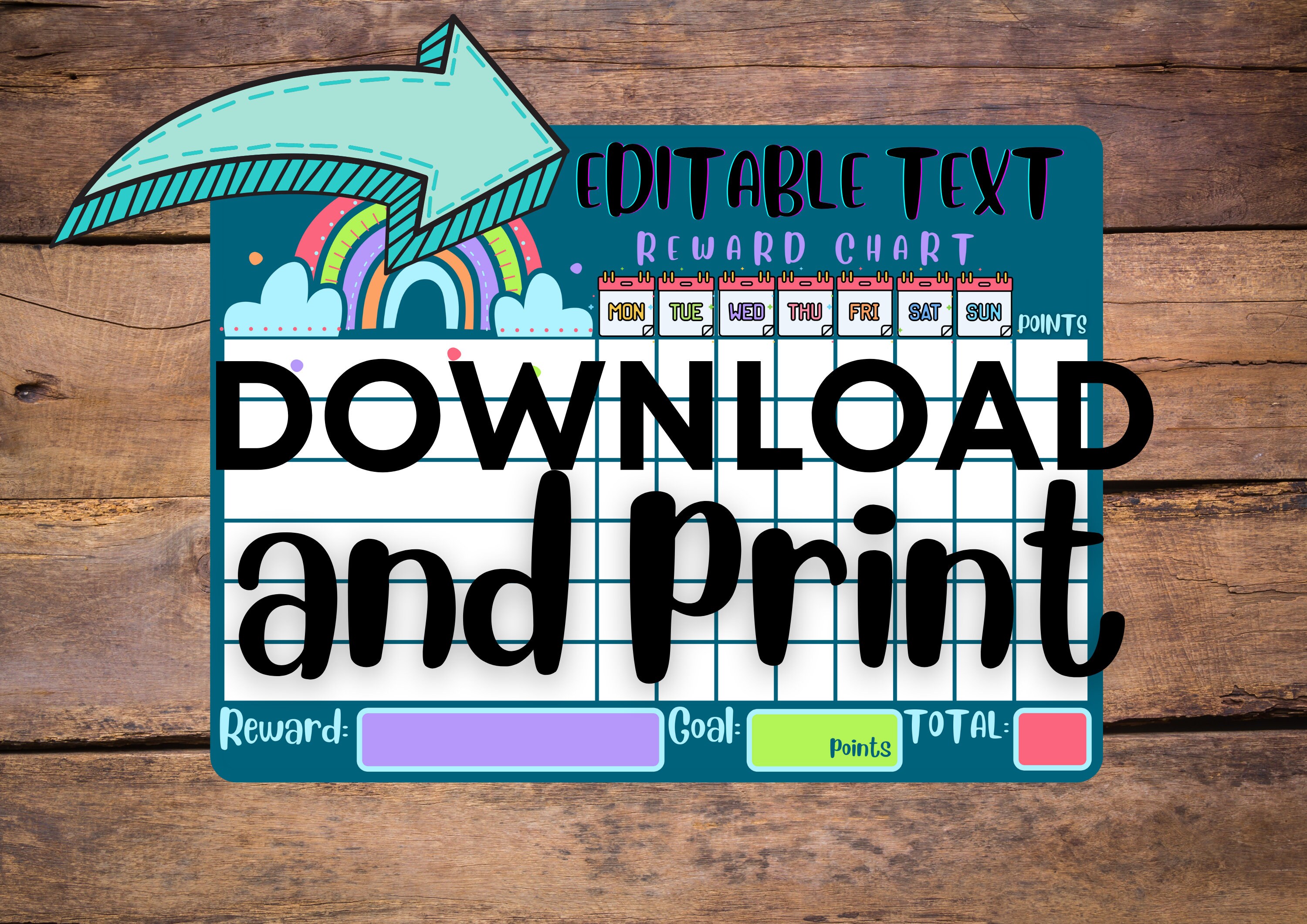 PRINTABLE: Rainbow Responsibility Chart, Forest Chore Chart, Kid's ...