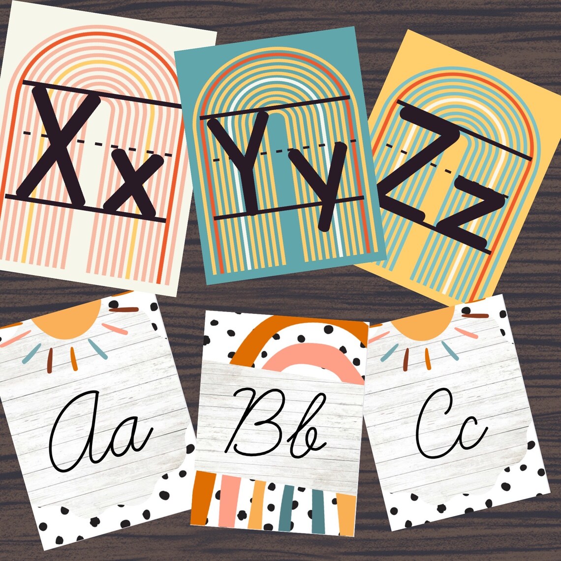 BOHO RAINBOW Classroom Decor Bundle Natural Classroom Decorations ...