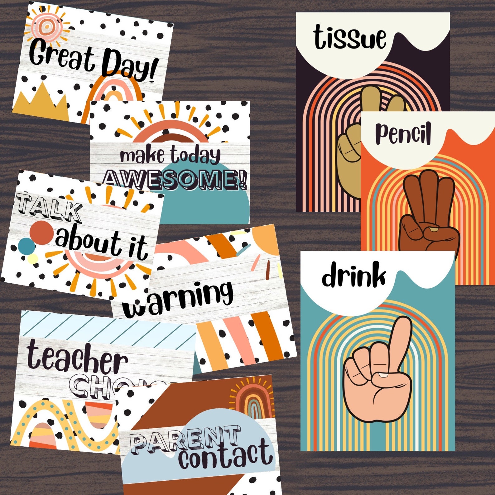 BOHO RAINBOW Classroom Decor Bundle Natural Classroom - Etsy