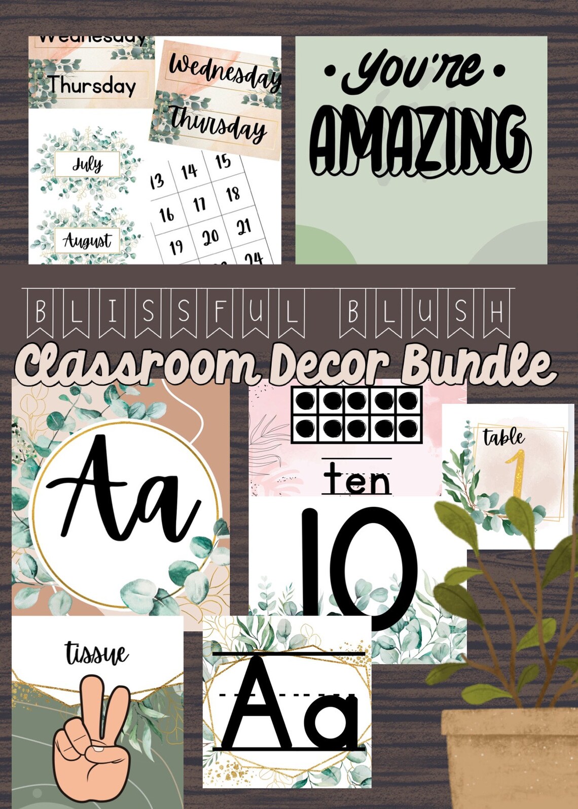 BLISSFUL BLUSH Classroom Decor Bundle Natural Classroom - Etsy