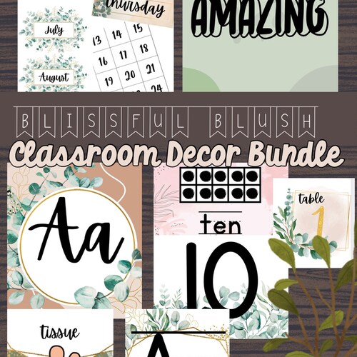 BLISSFUL BLUSH Classroom Decor Bundle Natural Classroom - Etsy