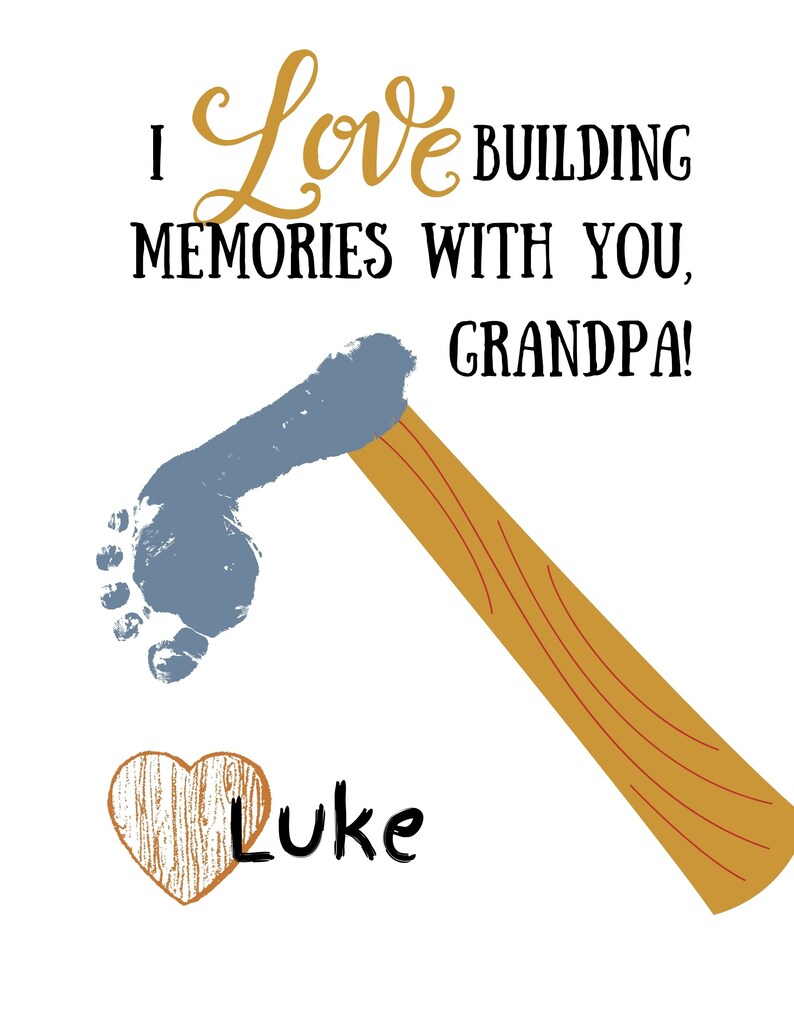 PRINTABLE: Father's Day Card, Father's Day Gift, Keepsake, Footprint ...