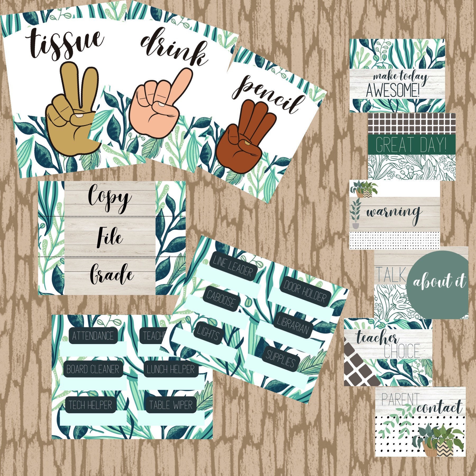 Modern Botanical Classroom Decor Bundle Natural Classroom Decorations ...