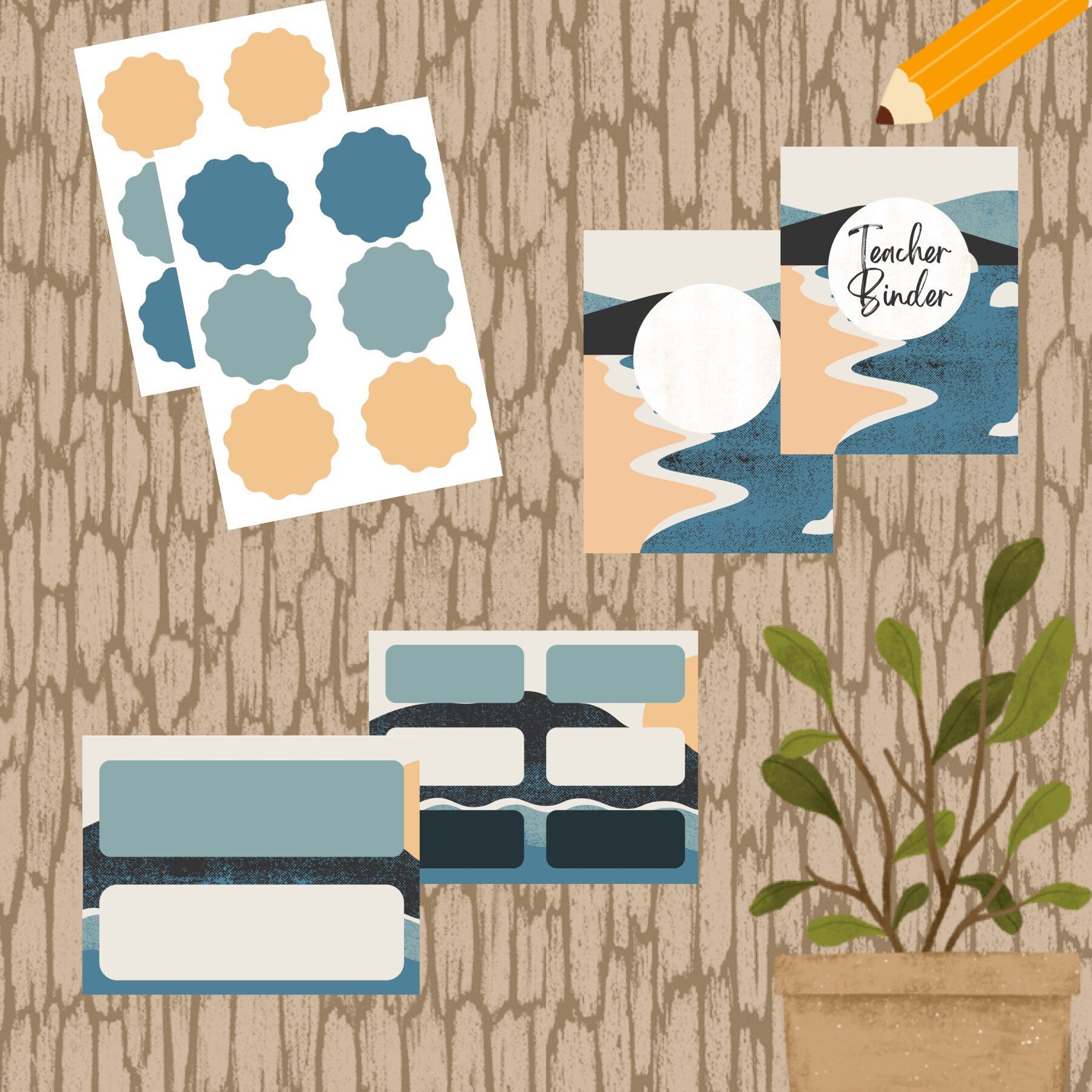 Coastal Calm Classroom Decor Bundle | Natural Classroom Decorations ...