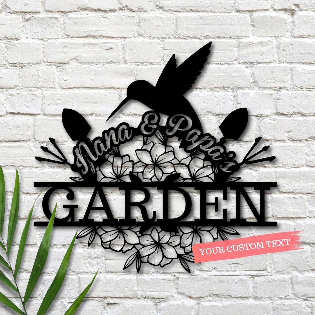 Custom Hummingbird Metal Garden Decor, Bird Garden Sign,flower Design ...