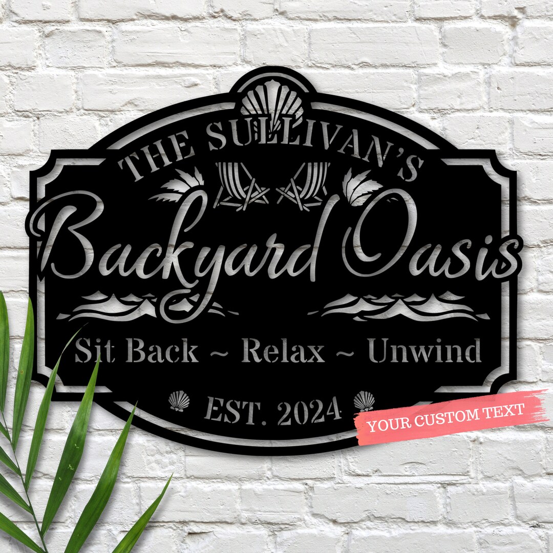 Personalized Tropical Patio or Pool Sign, Custom Tropical Sign ,pool ...