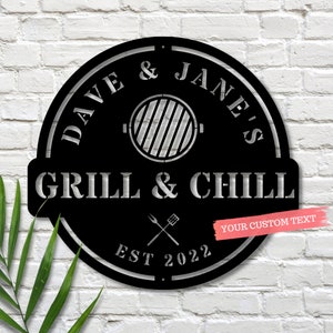 Personalized Metal Barbecue Wall Sign, Custom Grill Sign, Barbecue Sign ...