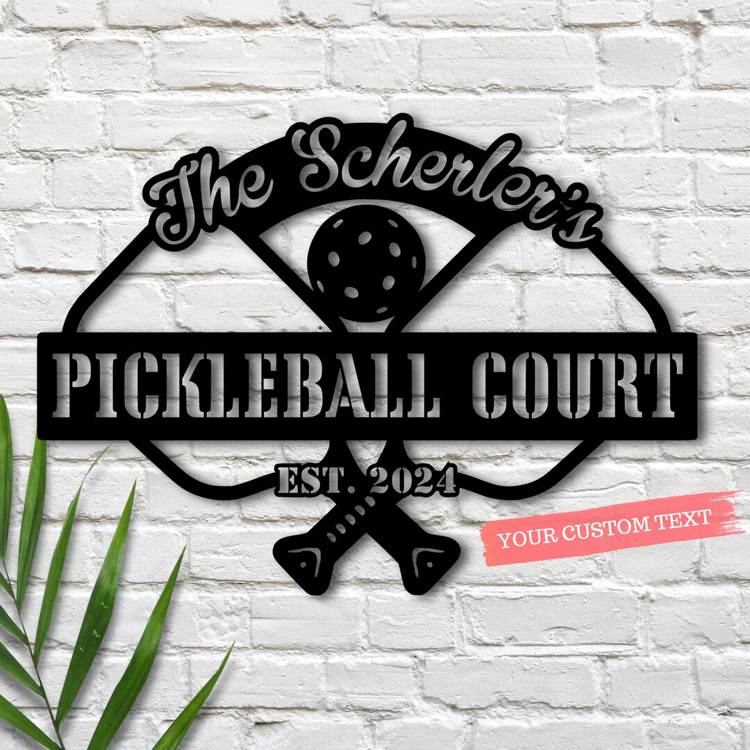 Personalized Pickleball Metal Wall Art, Custom Pickleball Paddle Sign ...