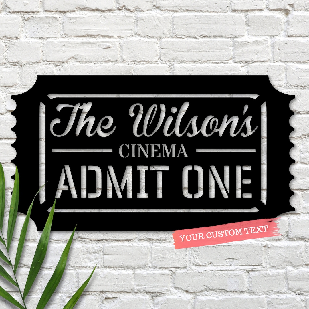 Custom Home Theater Sign Personalized Movie Theatre Room Decor ...