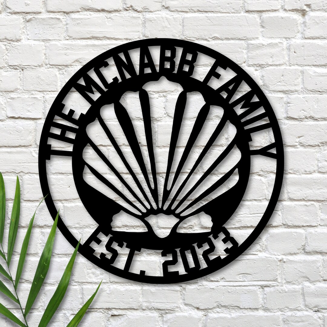 Personalized Seashell Sign, Beach House Sign, Coastal Decor, Nautical ...