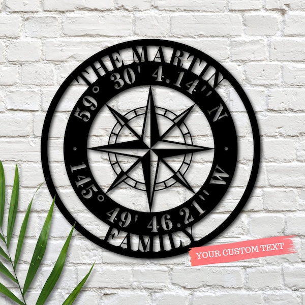Custom Metal Coordinates Sign - Etsy