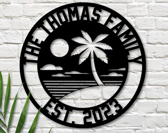 Personalized Tropical Patio or Pool Sign, Custom Tropical Sign - Etsy