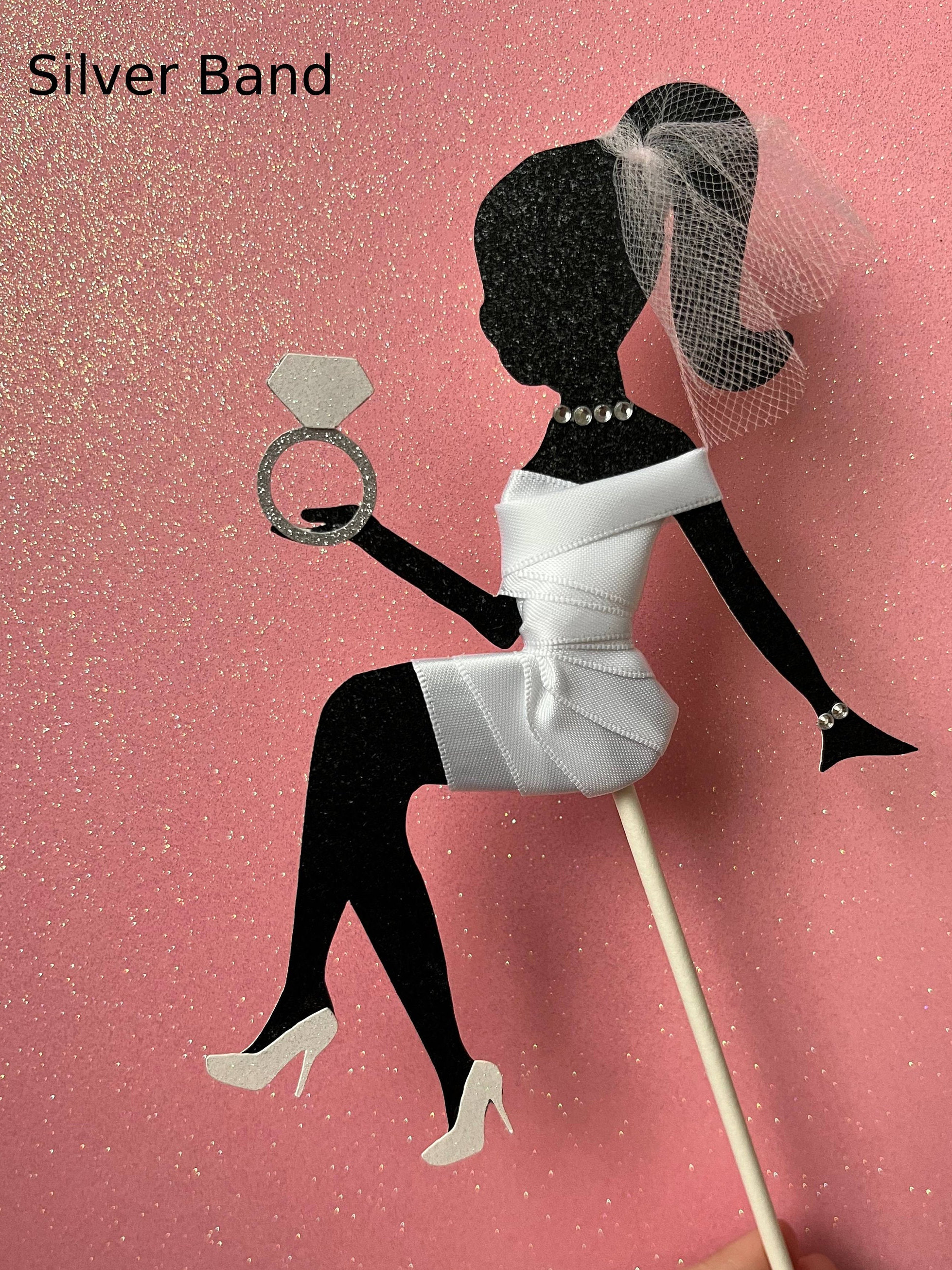 Bride Silhouette Cake Topper, Bride Cake Topper, Bachelorette Cake ...