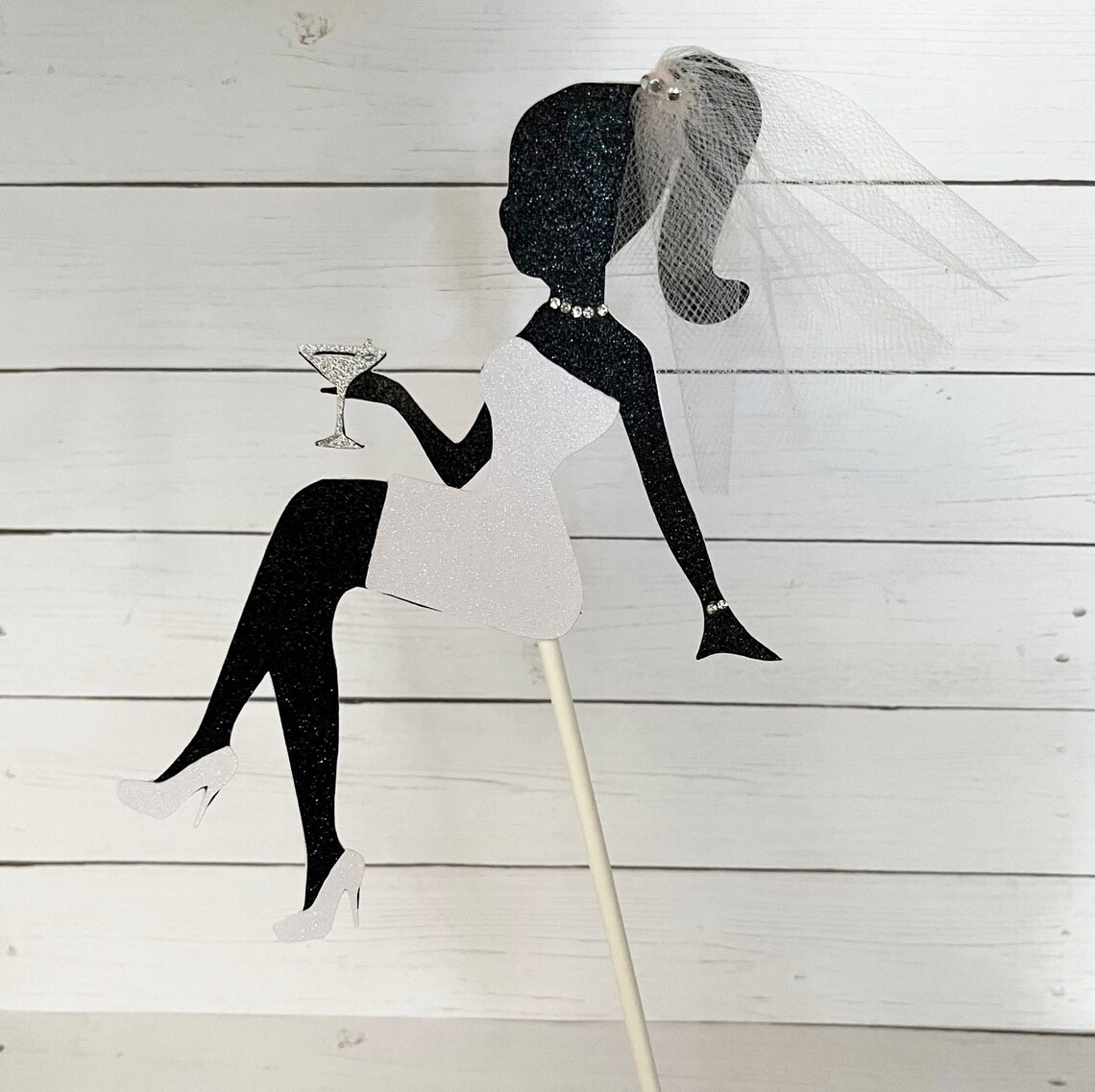 Bride Silhouette Cake Topper, Bride Cake Topper, Bachelorette Cake ...