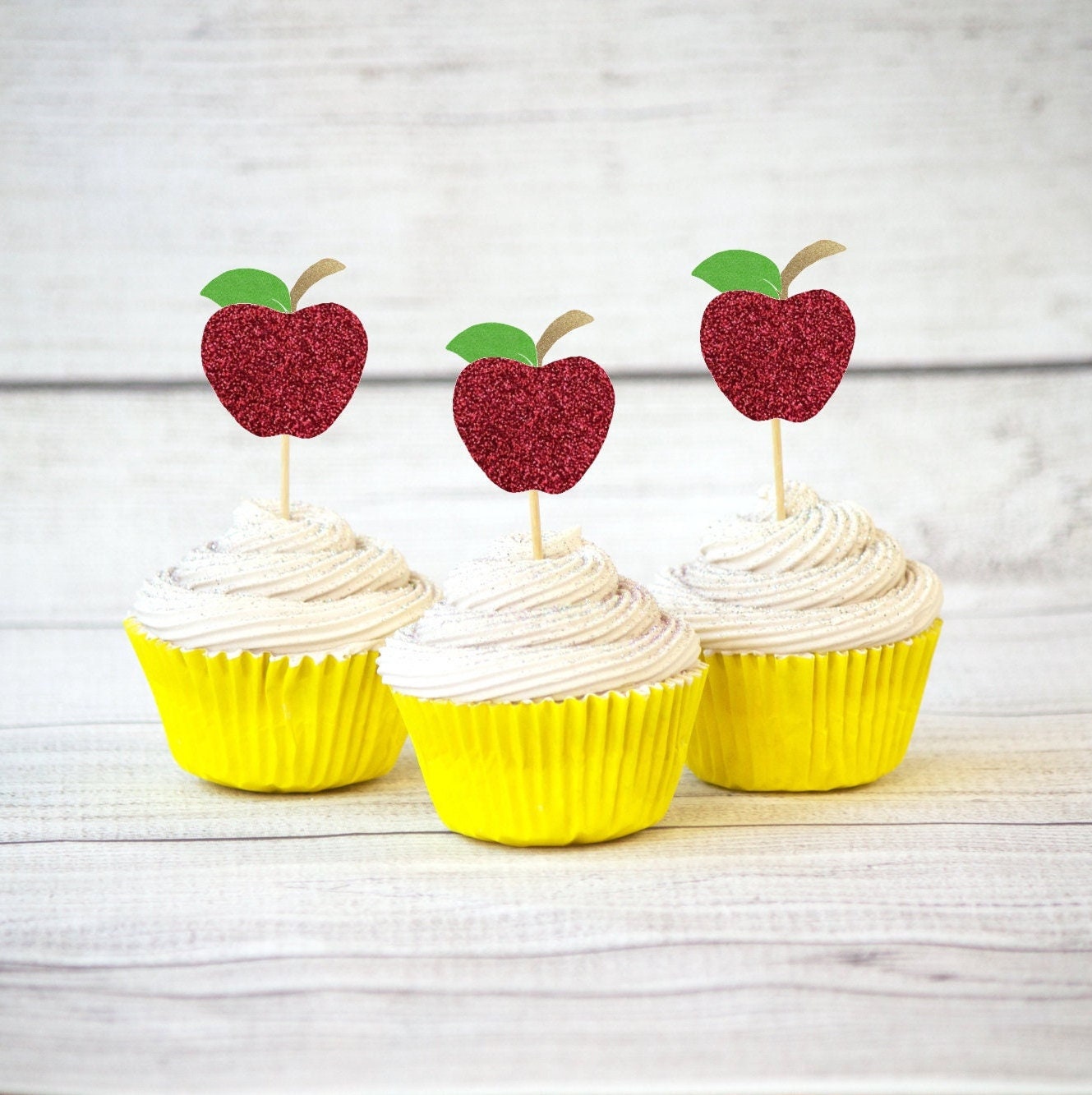 Apple Cupcake Topper, Apple of Our Eye Topper, Apple Baby Shower ...