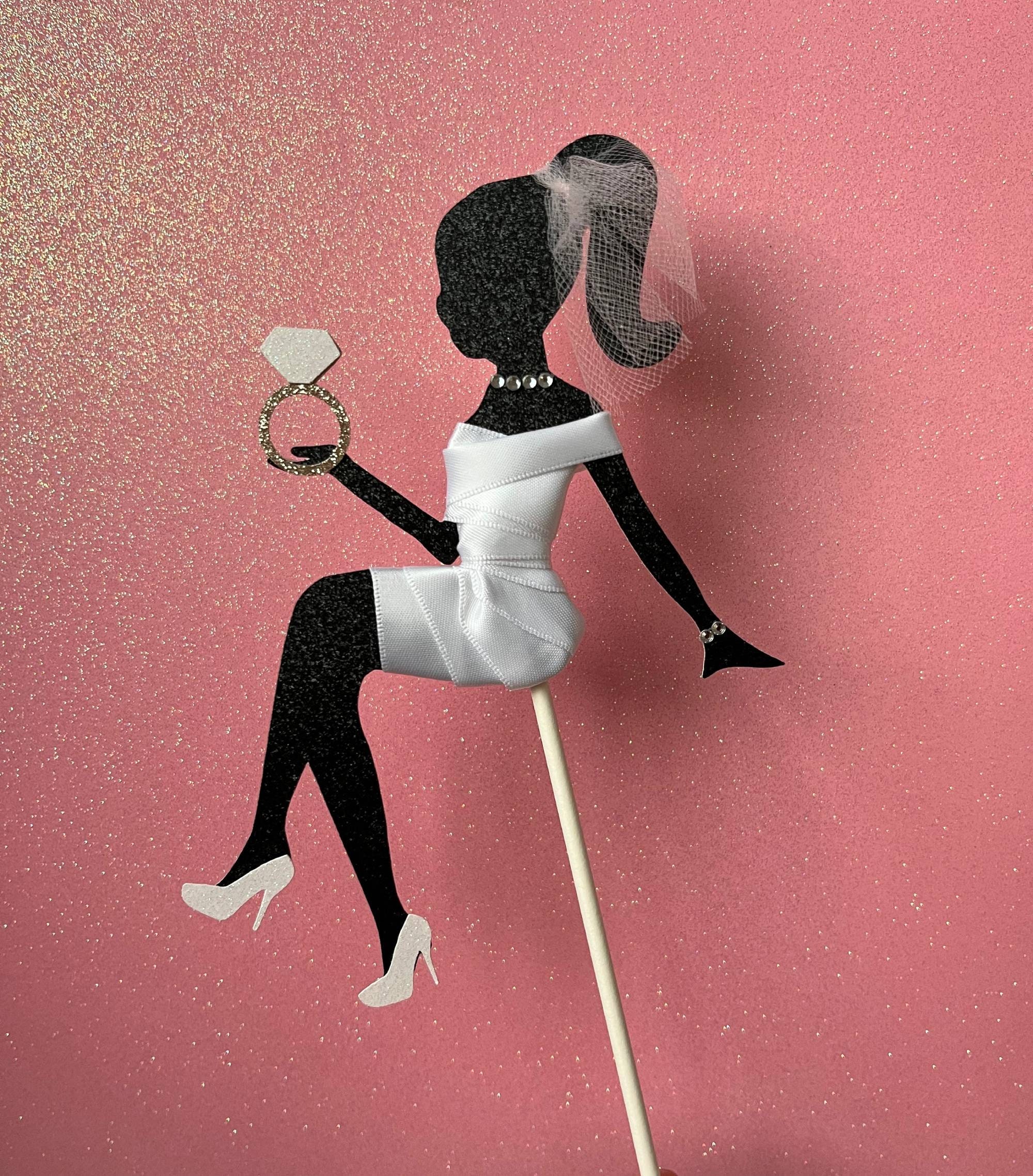 Bride Silhouette Cake Topper, Bride Cake Topper, Bachelorette Cake ...