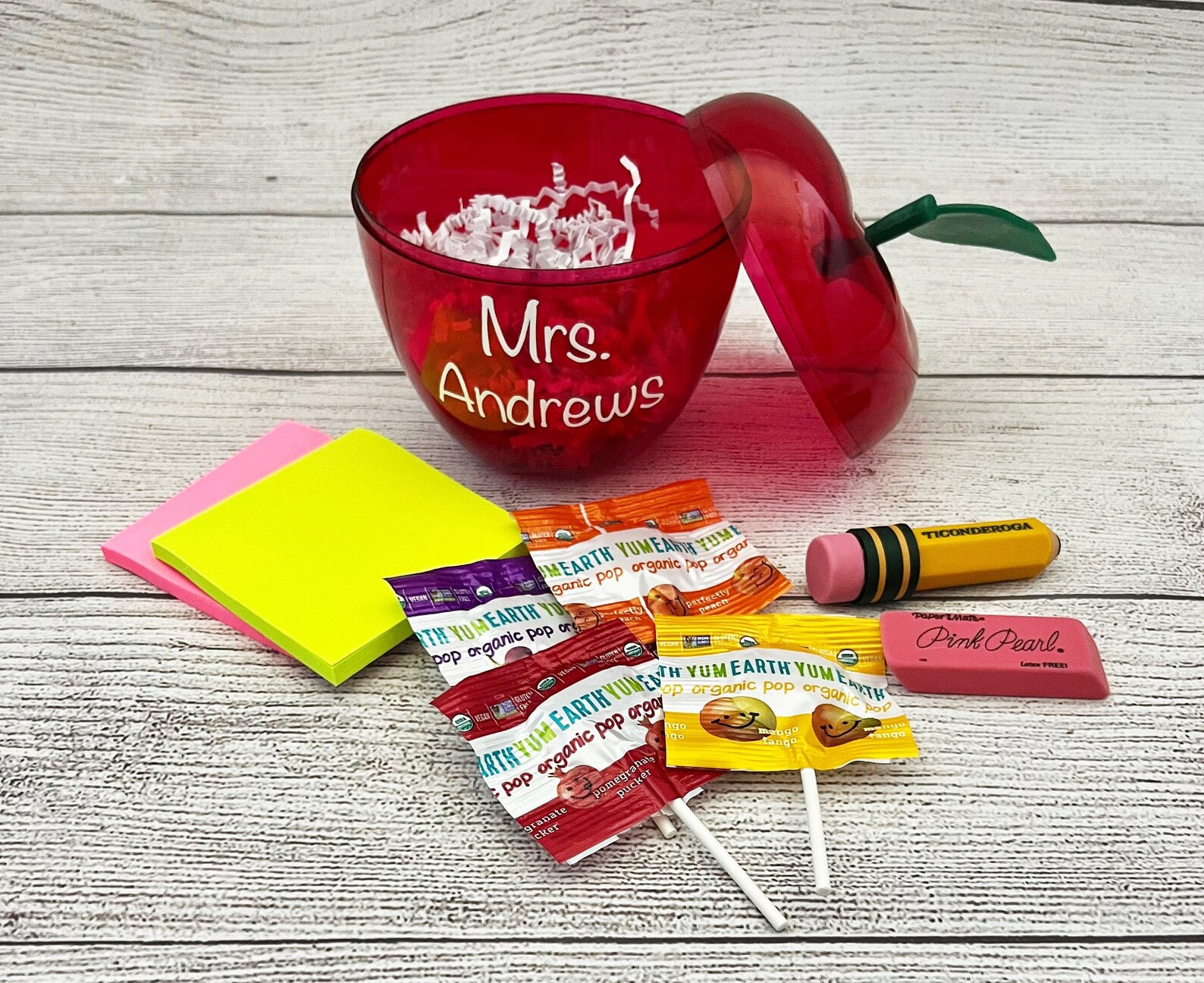 Personalized Apple Container, Teacher Appreciation Gift, Teacher End of ...