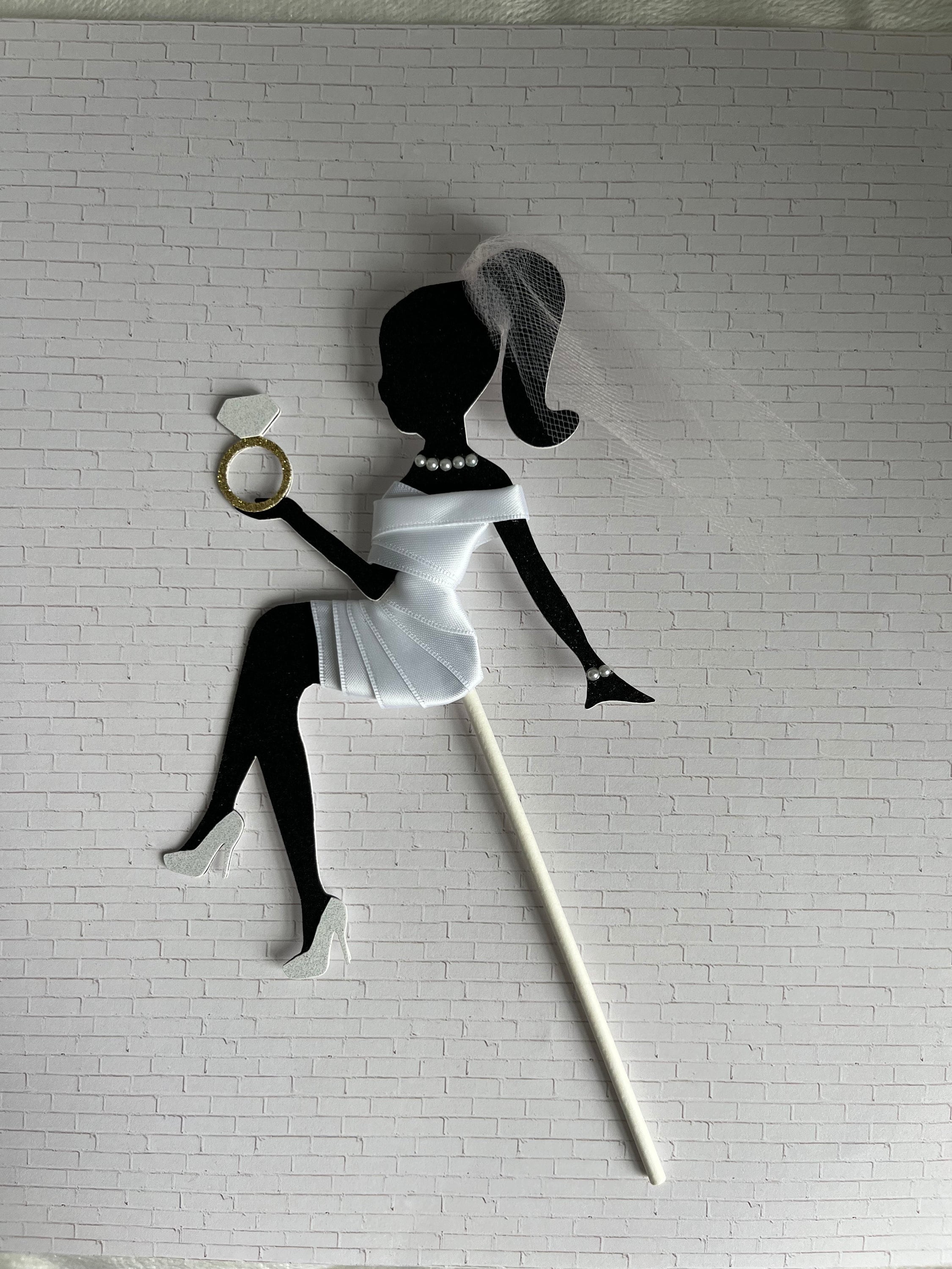Bride Silhouette Cake Topper, Bride Cake Topper, Bachelorette Cake ...