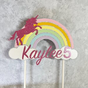 Rainbow Cake Topper, Pastel Rainbow Topper, Glitter Rainbow Topper ...