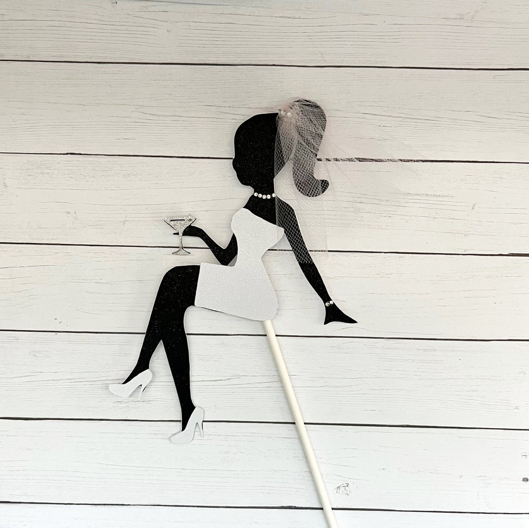 Bride Silhouette Cake Topper, Bride Cake Topper, Bachelorette Cake ...