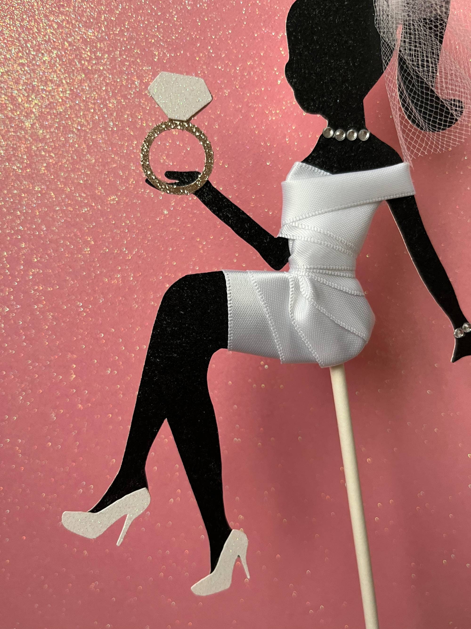 Bride Silhouette Cake Topper, Bride Cake Topper, Bachelorette Cake ...