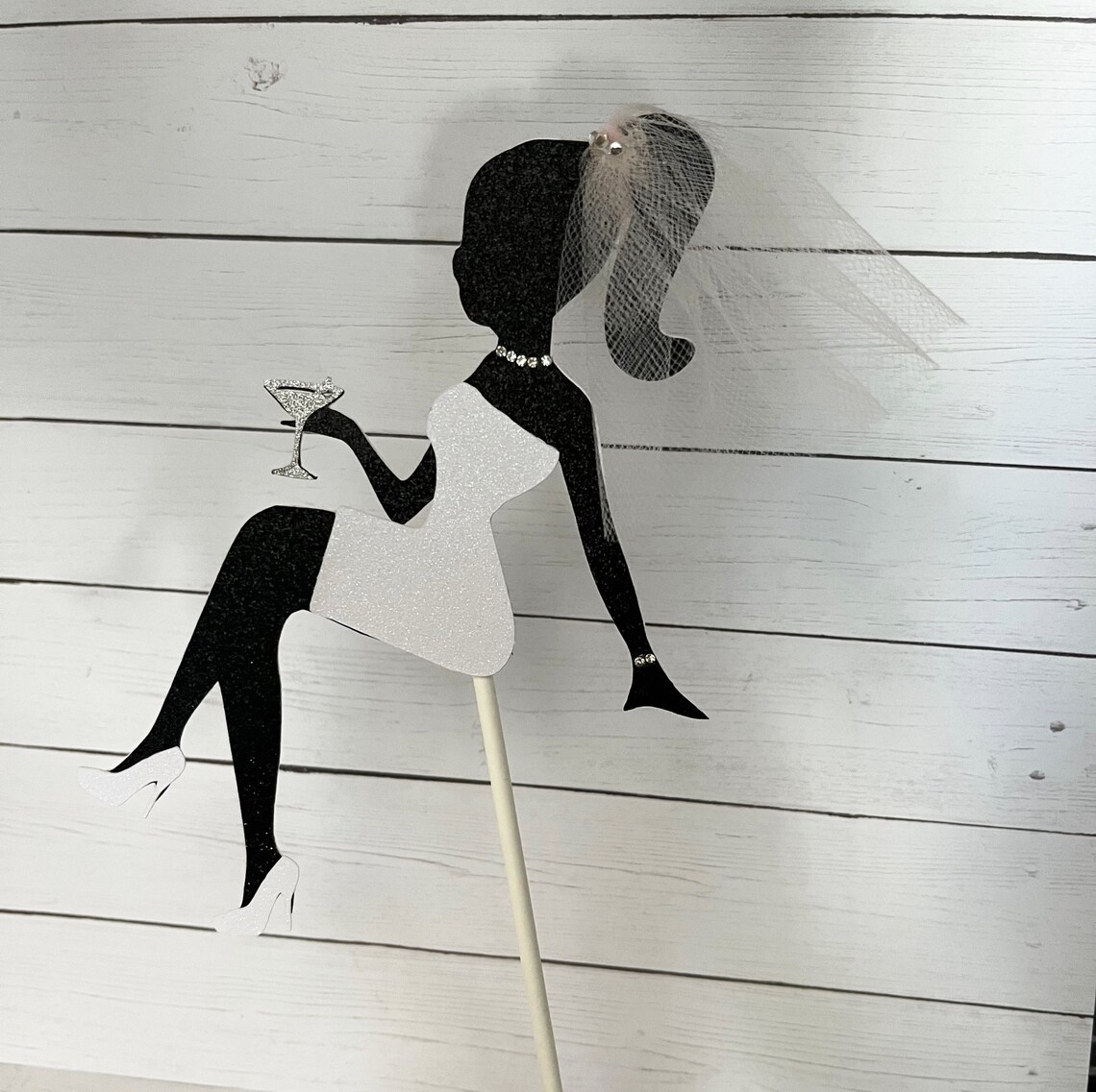 Bride Silhouette Cake Topper, Bride Cake Topper, Bachelorette Cake ...