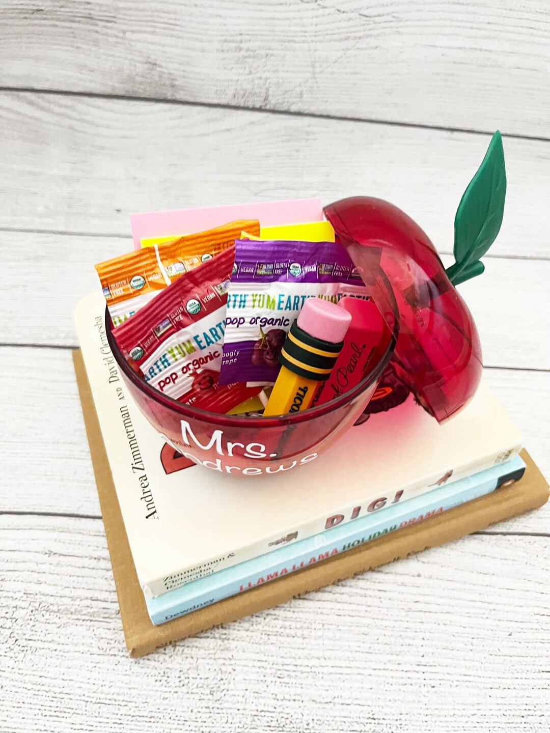 Personalized Apple Container, Teacher Appreciation Gift, Teacher End of ...