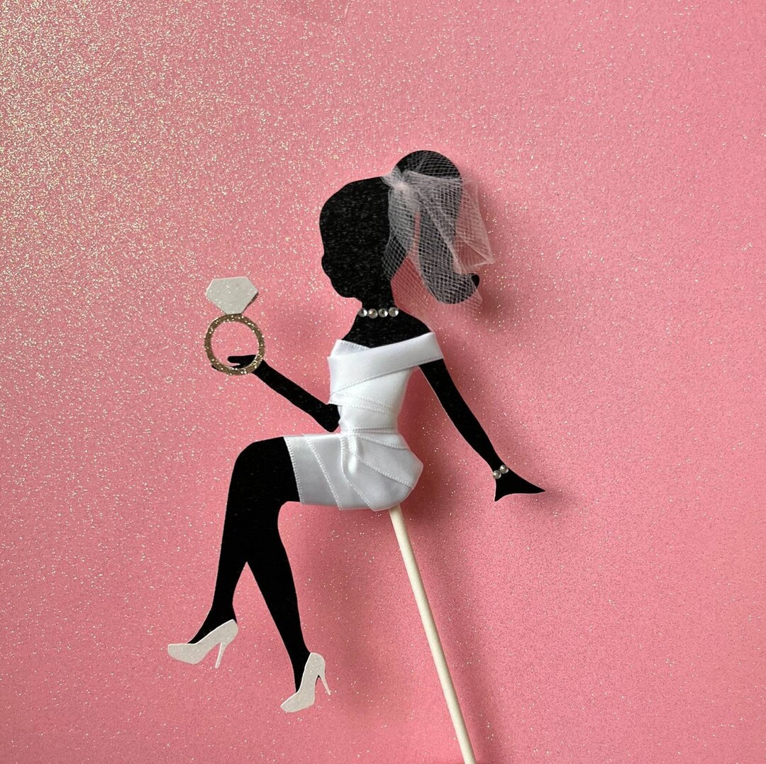 Bride Silhouette Cake Topper, Bride Cake Topper, Bachelorette Cake ...