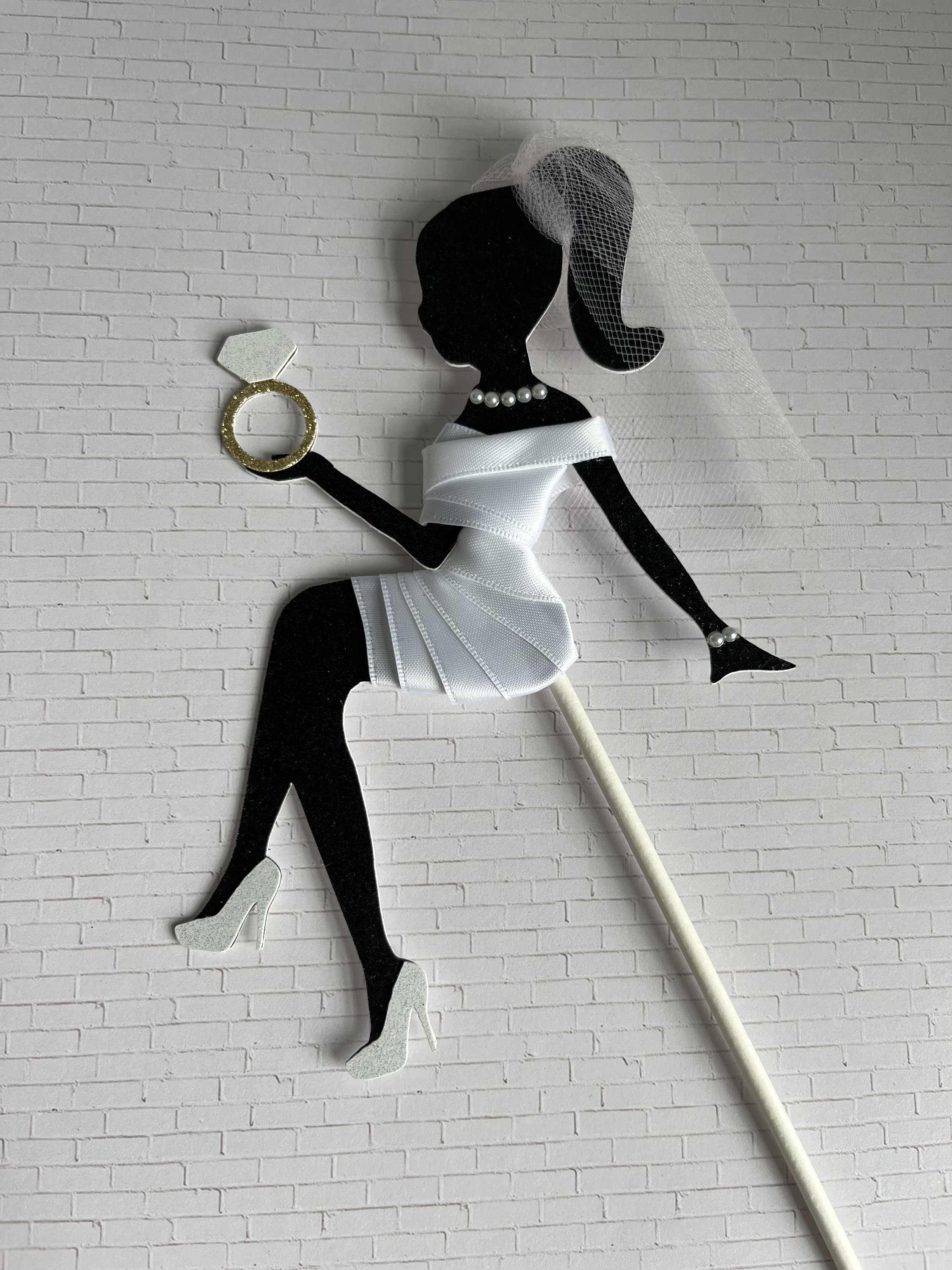 Bride Silhouette Cake Topper, Bride Cake Topper, Bachelorette Cake ...