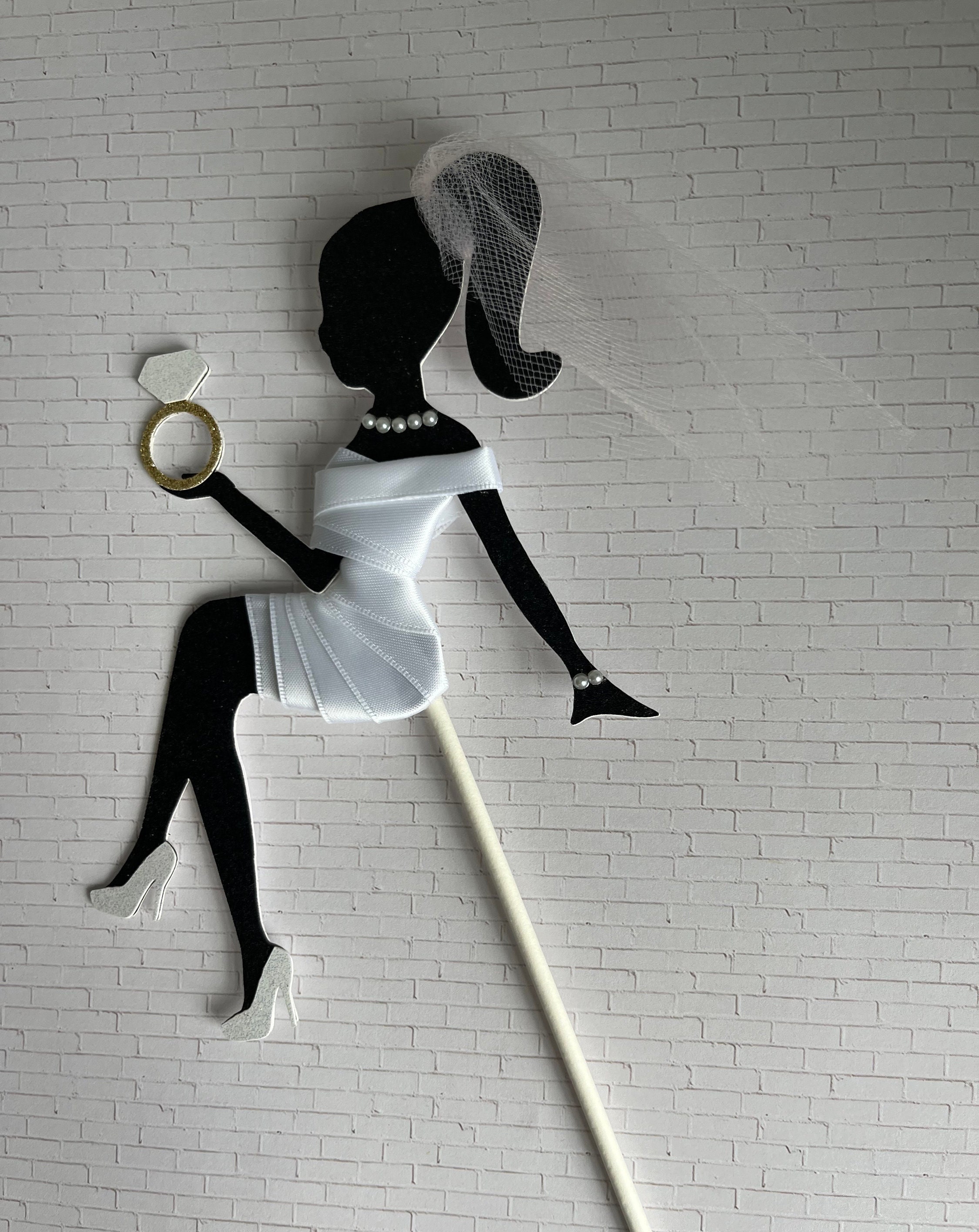 Bride Silhouette Cake Topper, Bride Cake Topper, Bachelorette Cake ...