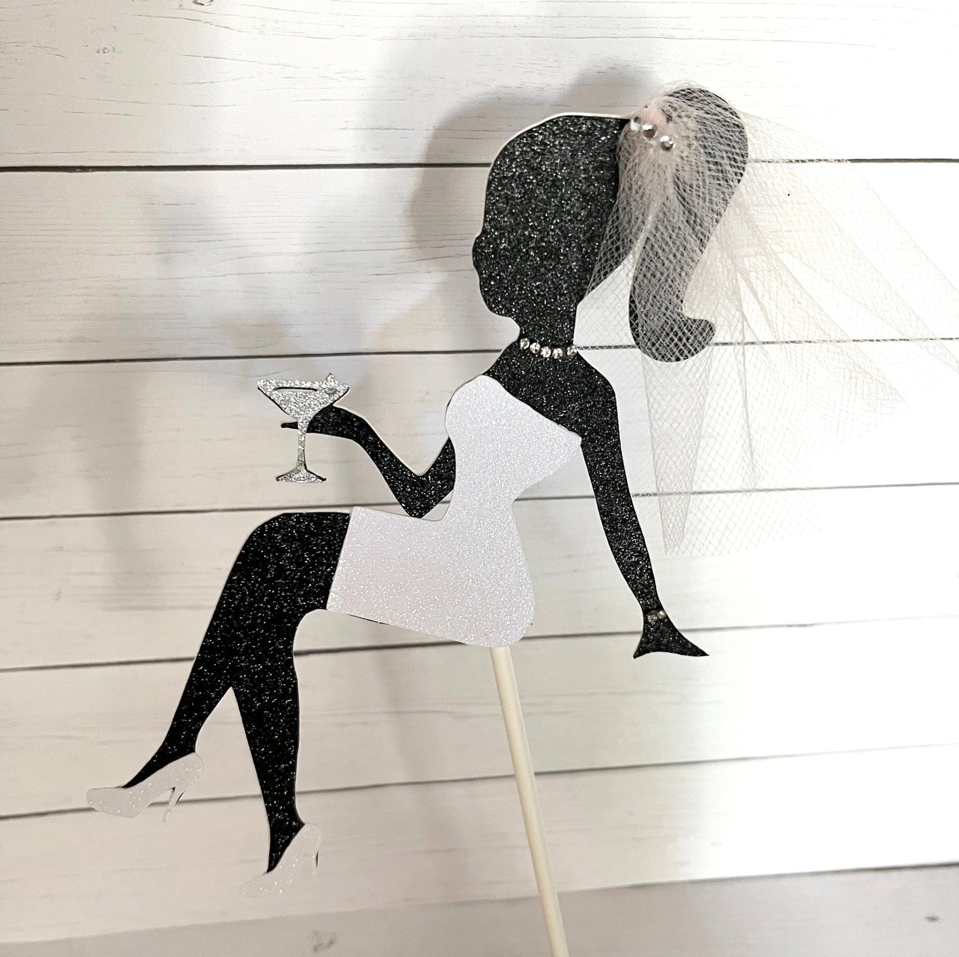 Bride Silhouette Cake Topper, Bride Cake Topper, Bachelorette Cake ...