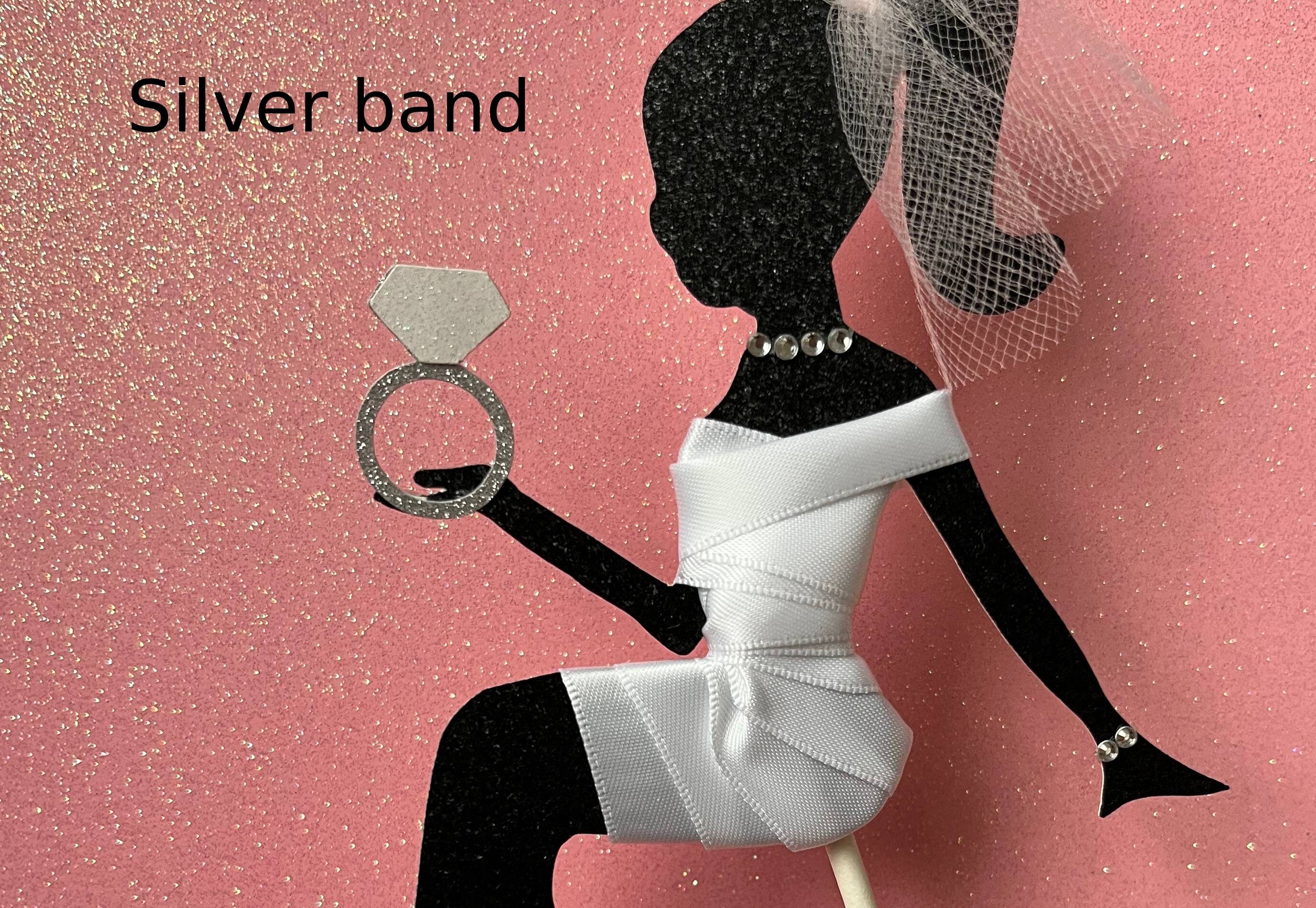 Bride Silhouette Cake Topper, Bride Cake Topper, Bachelorette Cake ...