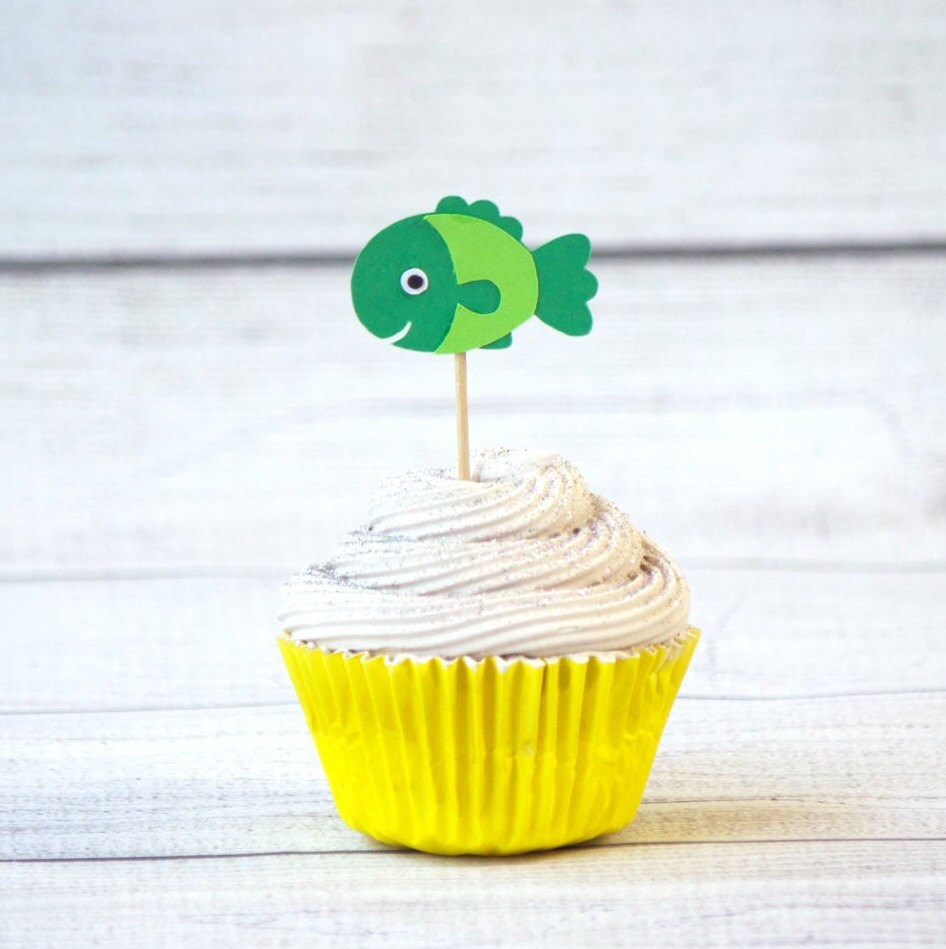 O-FISH-ALLY ONE Cupcake Topper,officially One Cupcake Topper,fish Party ...