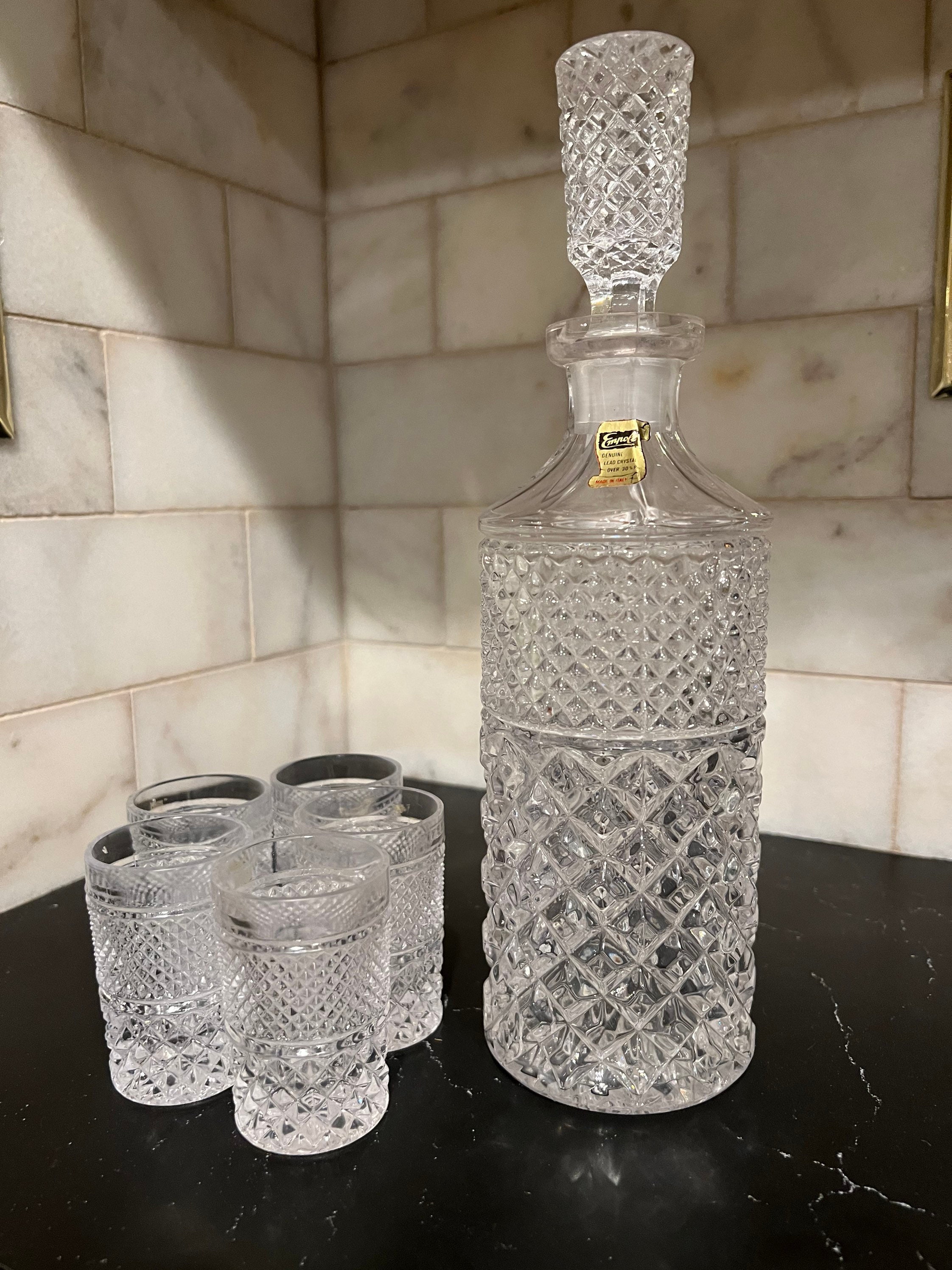 Vintage Empoli Lead Crystal Italy Made Clear Decanter With - Etsy