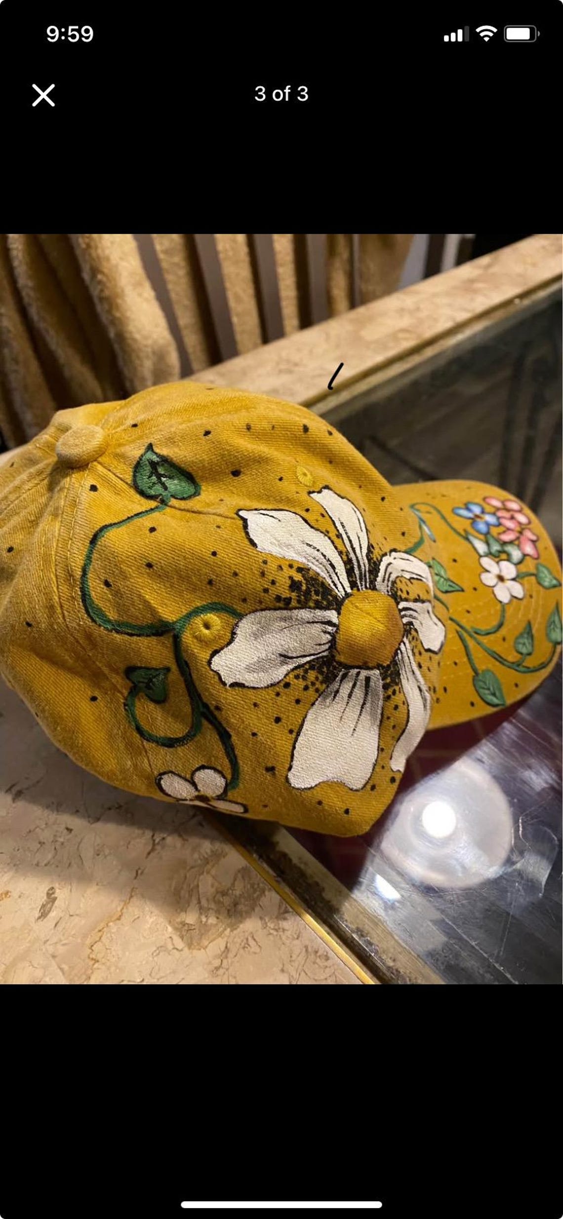 Hand Painted Women Ball Cap With Flowers - Etsy